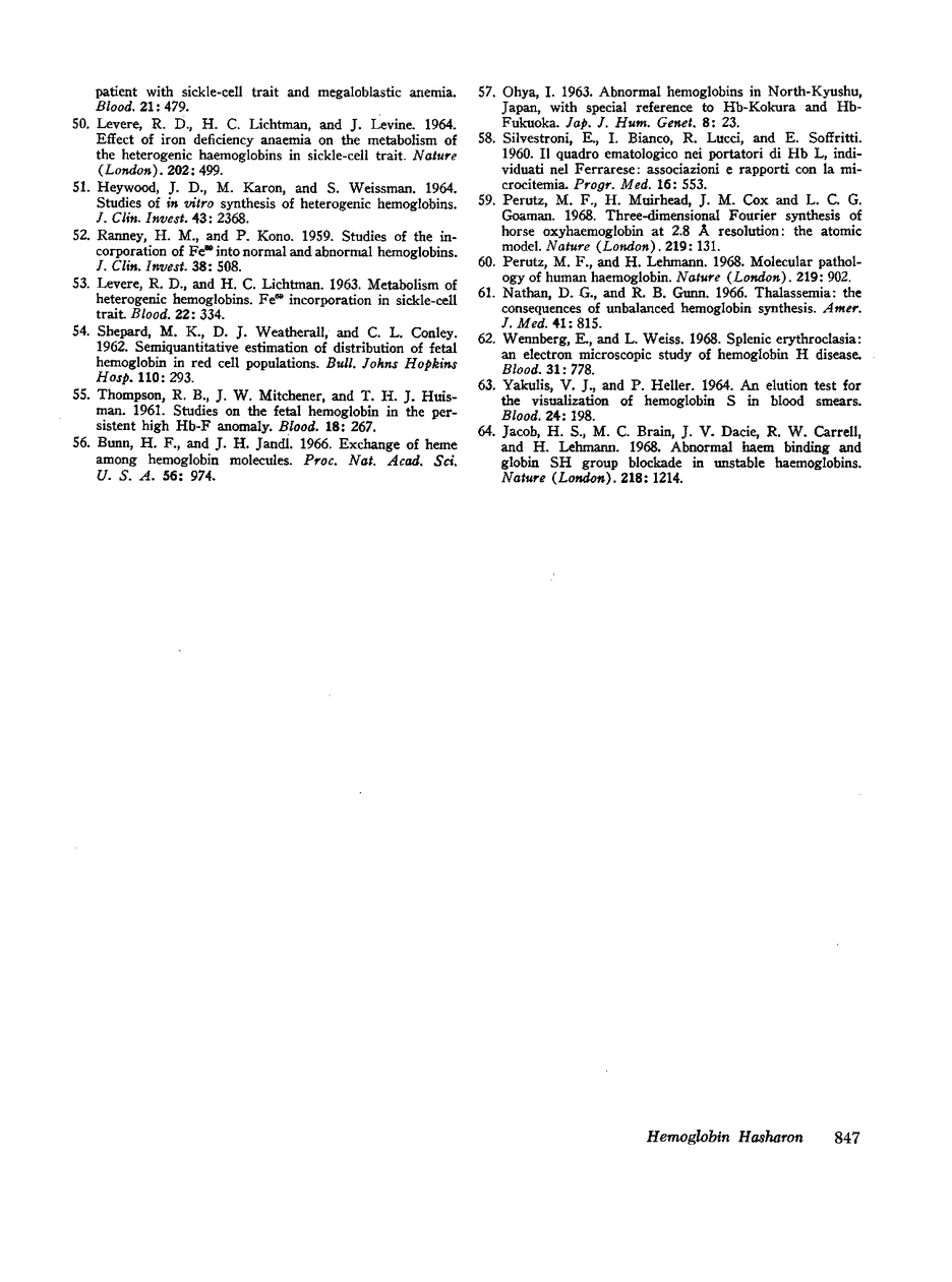 JCI - Hemoglobin Hasharon (α247 his(CD5)β2): a hemoglobin found in low ...