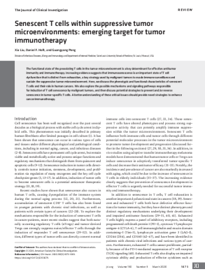 JCI - Senescent T cells within suppressive tumor microenvironments: emerging target for tumor ...